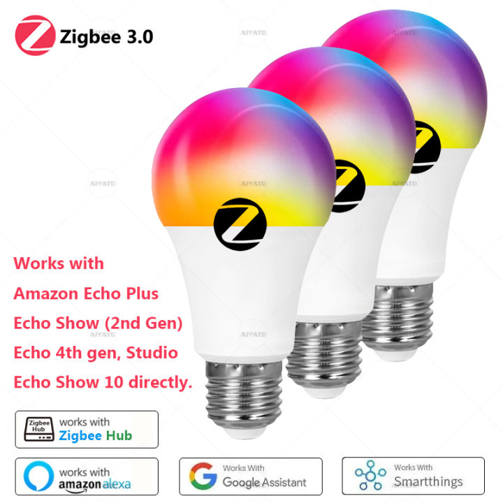 E27 B22 Zigbee Smart Bulb lamps 110 220V Led RGBCW Light Voice Control ...
