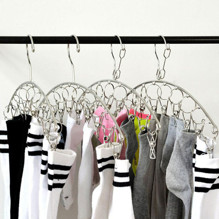 Curved stainless steel clothes hanger, sock drying rack, home clothes ...