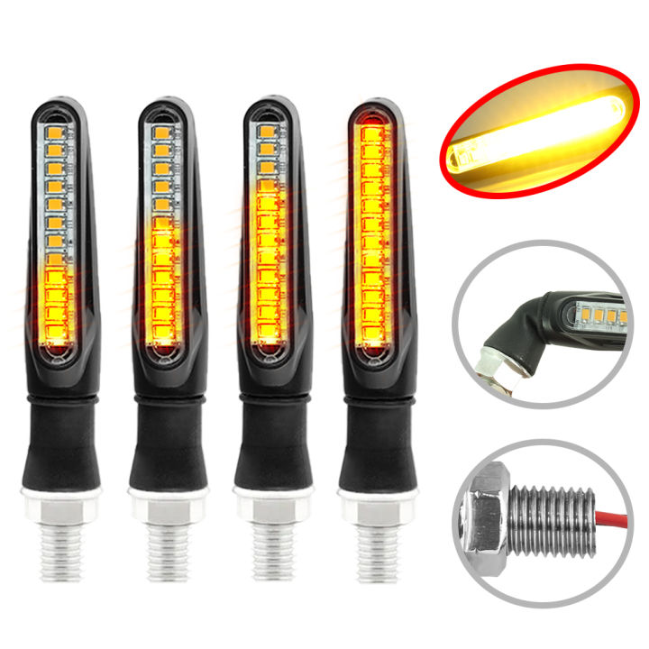 Moto Led Flowing Water Blinker Bendable Flashing Signals Lamp Universal ...