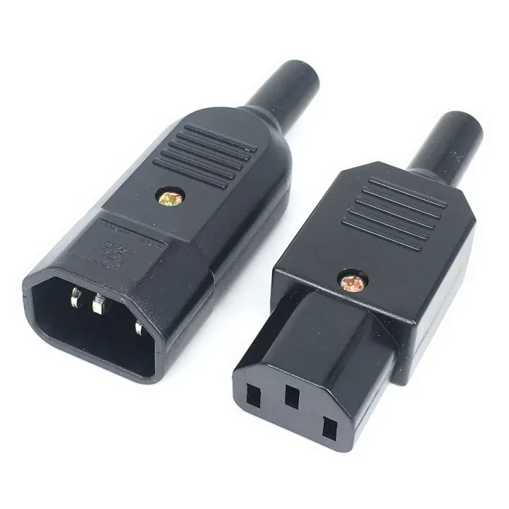IEC Straight Cable Plug Connector C13 C14 Female Male Plug Rewirable ...