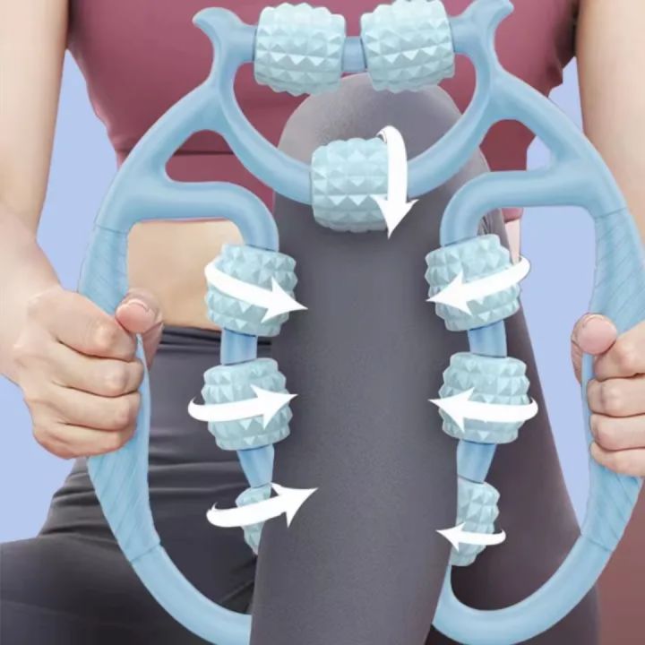 Full Body Manual Massage Roller with 8 Wheels for Deep Tissue Muscle ...