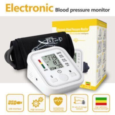Electric Blood Pressure Monitor Automatic Arm BP Machine and Pulse Rate ...