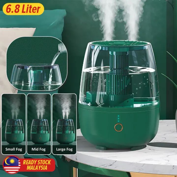 6.8L Dual Nozzle USB Humidifier - Green | Long-Lasting Moisture, Quiet ...