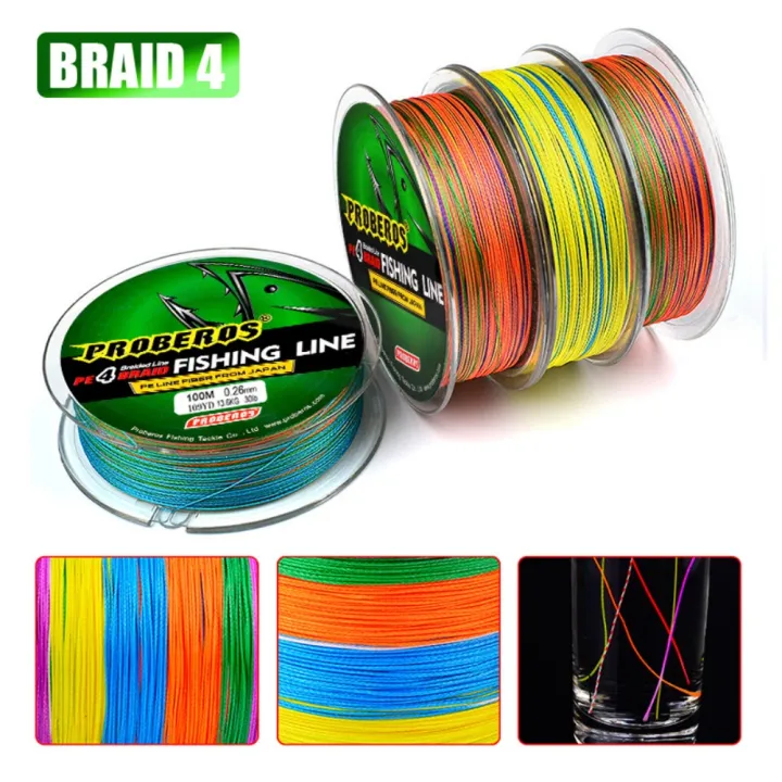 100M 4 Strands Braided Fishing Line High-Strength Fishing Line 6-100LB ...