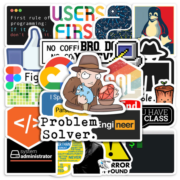 25pcs Geek Developers Stickers Programming Languages Application Logo ...