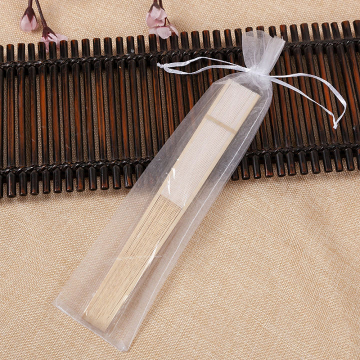 10 Pack Folding Hand Fan Pouch Drawstring Organza Bags Folding Fan ...