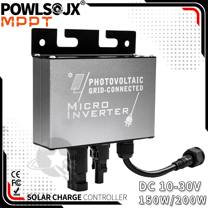 POWLSOJX Mini Solar Micro Grid-Tie Inverter DC 10-30V Input 180V-265VAC ...