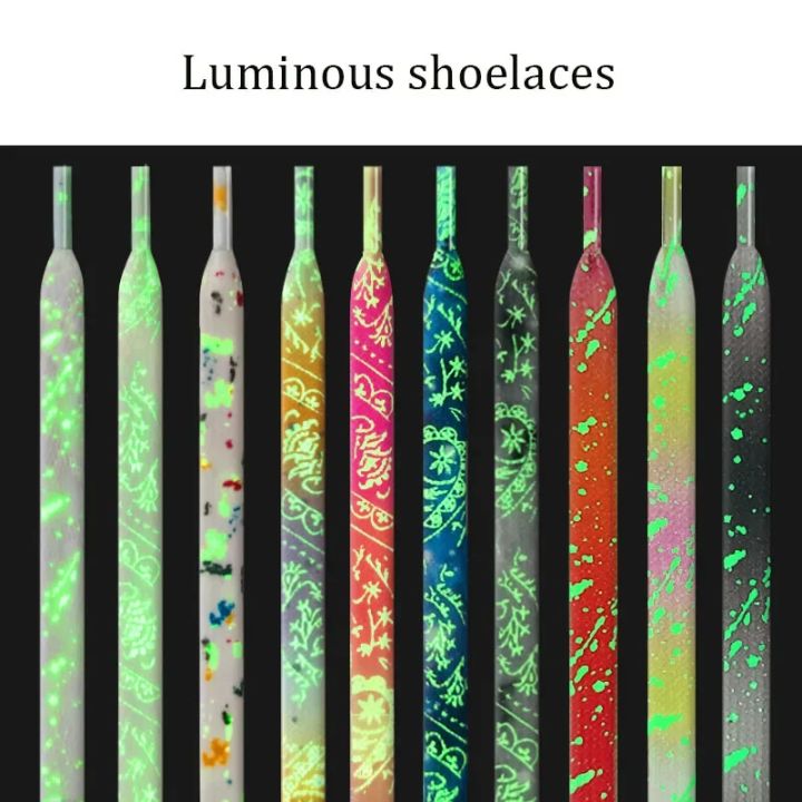 Flat Fluorescent Luminous Shoelaces for Sneakers Glow-in-the-dark ...