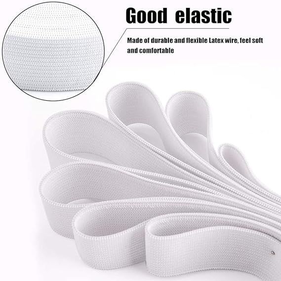 (9mm)Elastic Band White Elastic Cord Heavy Stretch High Elasticity Knit ...
