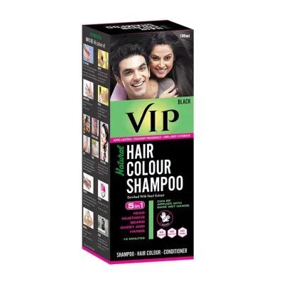 VIP Hair Color Shampoo, Black Color- 180ml | Daraz.pk