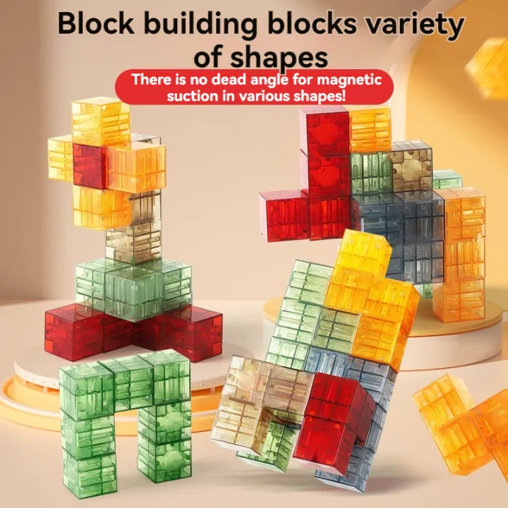 Popular Transparent Magnetic Blocks-Build Mine Magnet World Set for ...