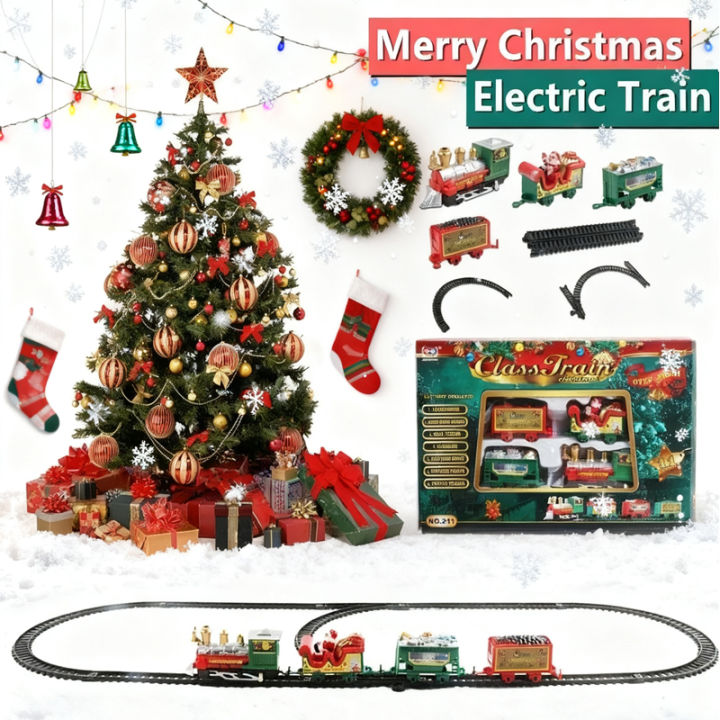 Electric Train Set Mini Santa Claus& Rail Car Toy Creative// Christmas ...