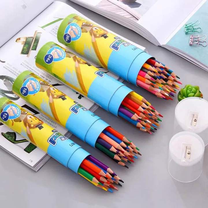 Cute Colored Pencil Barrels For Students Creative Painting Wooden Color ...