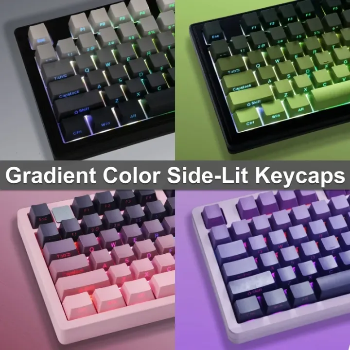 New 10 Gradient Colors PBT Keycaps 134 Keys OEM Profile Double-shot ...