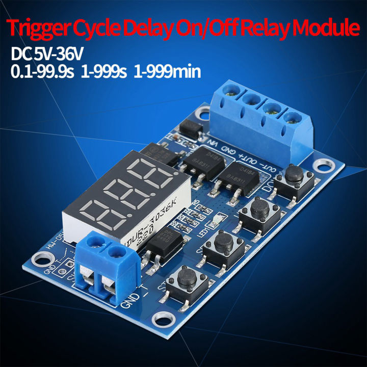 DC 5V--36V Trigger Cycle Delay Timer Switch Turn On Off Relay Module with LED Display | Daraz.pk