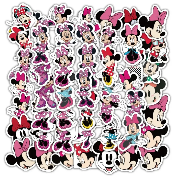 50pcs Disney Cartoon Minnie Mouse Stickers Cute Notebook Phone Fridge ...