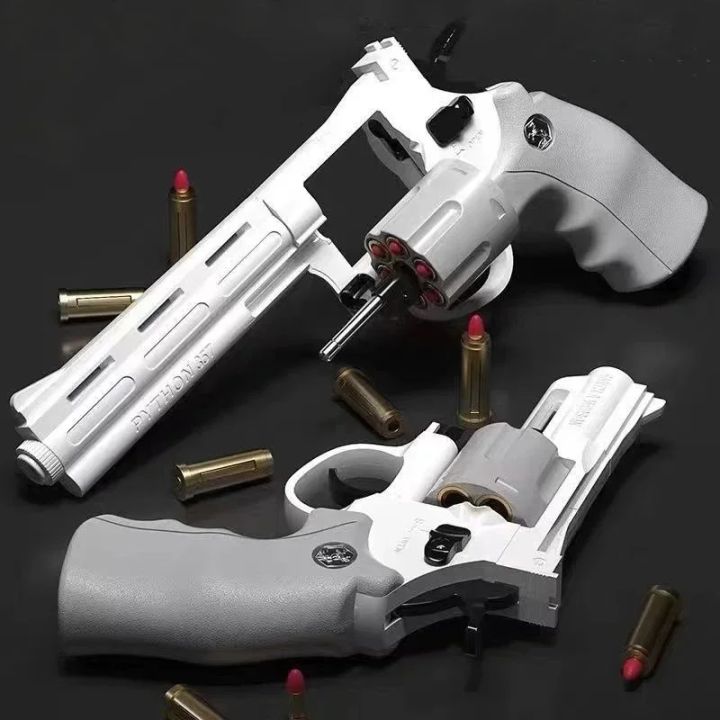 NEW-﻿ Revolver Soft Bullet Toy Gun Mechanical Repeating 357 Pistol ...