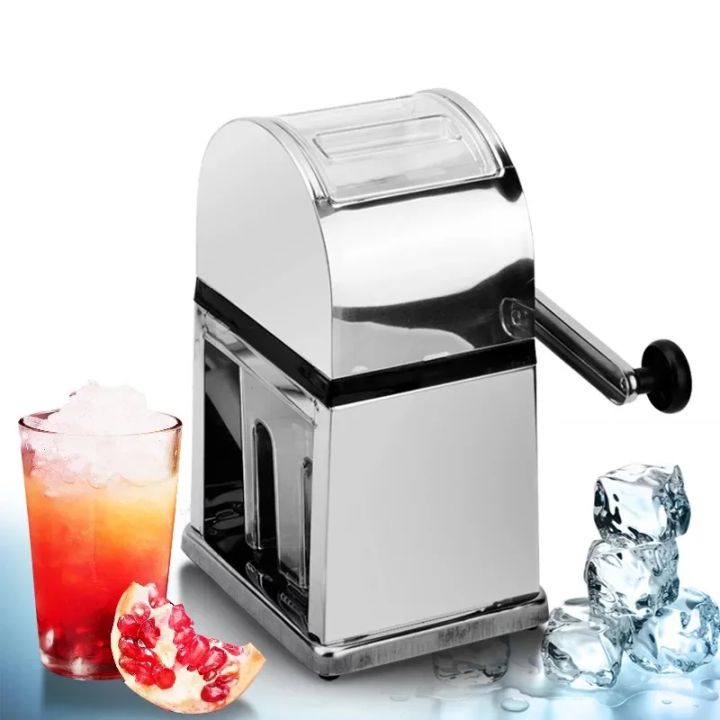 Stainless Steel Ice Crusher Mini Ice shavers Chopper Manual Snow Cone ...
