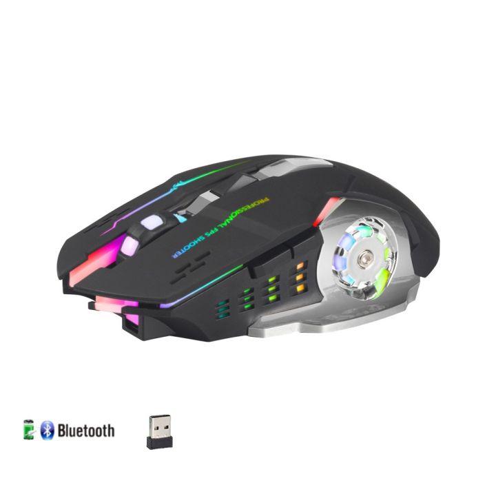 Wireless Gaming Mouse ,Rechargeable Bluetooth +2.4G Mice With 7 Color ...