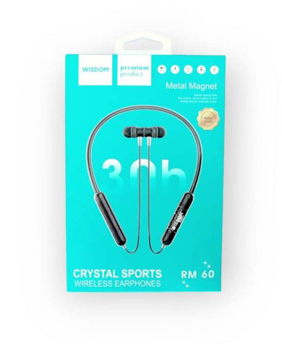 WISDOM RM60 Crystal Sports Bluetooth Wireless Neckband Earphone | Daraz ...