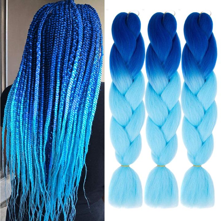 Synthetic 24inch 100g 1Pcs Jumbo Braiding Hair Ombre Braiding Hair High ...