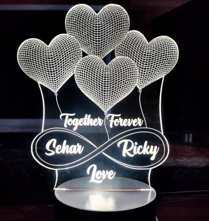 Custom 3D LED Night Lamp – Personalized with Your Name, Photo, or ...