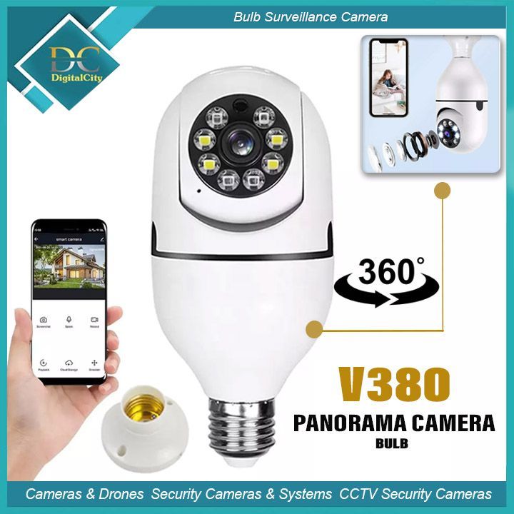 Quick Fix Home | WiFi Bulb Camera 1080P HD |360° PTZ Rotation | IP ...