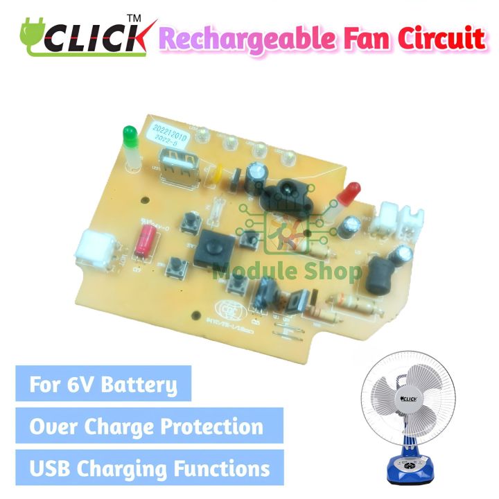 Rechargeable Fan Circuit Board 6V Battery Over Voltage Discharge ...