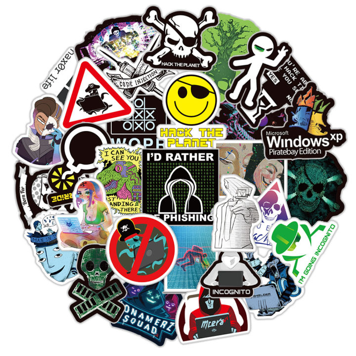 50PCS Funny Network Hacker Programming Stickers Fun Cartoon IT Engineer ...