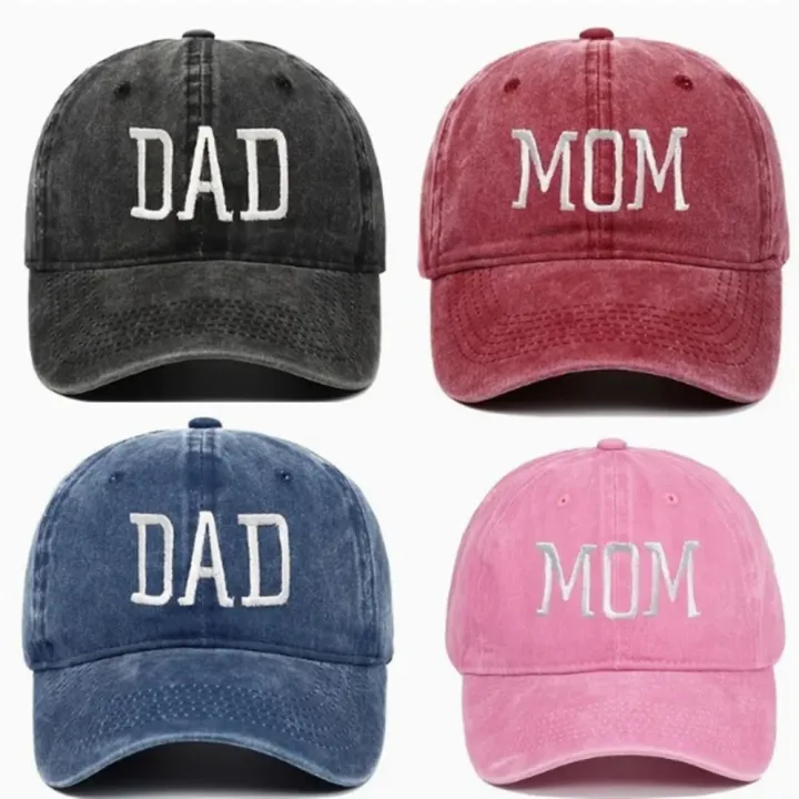 DAD MOM Embroidery Baseball Cap Fashion Women Men Hat Cotton Sport ...