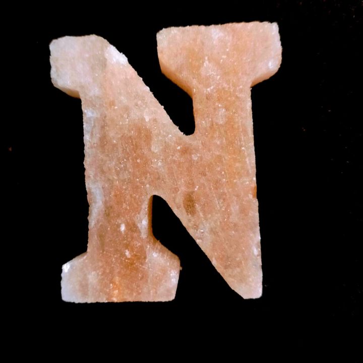 N alphabet of pink purifying crafted 100% salt mini small alphabet ...
