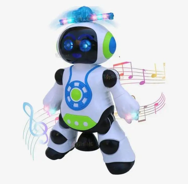 Dancing Robot with Music, Robot for Kids with 3D Flashing Lights, 360 Degree Rotation Toy Robot ...