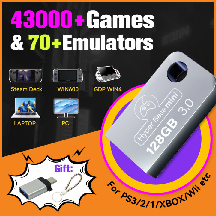 Batocera 37.linux System 128GB Portable USB 3.0 Disk 70+ Emulators with ...