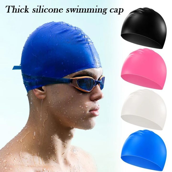 Silicone Swim Caps Pool Swim Flexible Keep Hair Dry, Durable Swimming ...