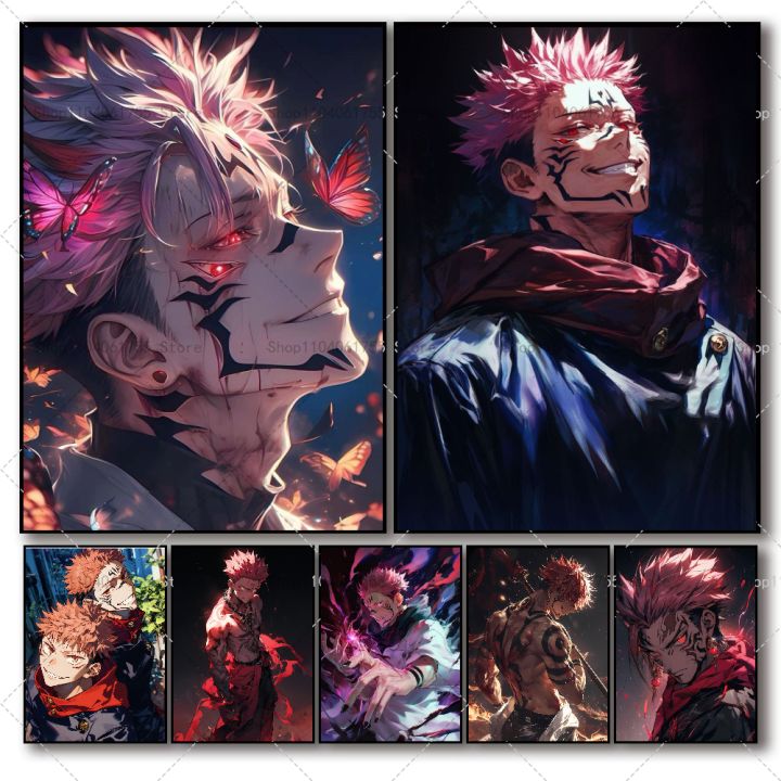 1PC Anime Jujutsu Kaisen Role Sukuna Poster Self-adhesive Art ...