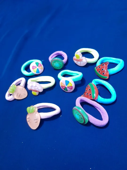 10Pcs/Set Baby Girl Rubber Bands Cute Cartoon Elastic Kids Hair | Daraz ...