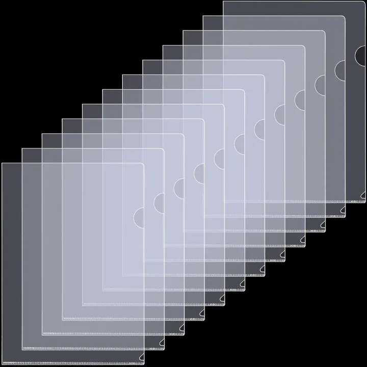 12 Pack Clear File Folders - A4/Letter Size Transparent L-Type Paper ...