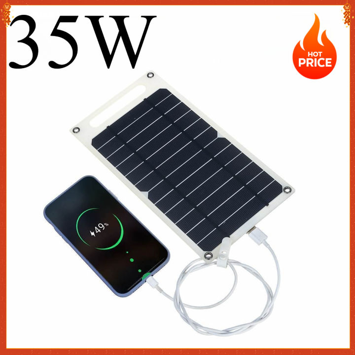 5V USB Solar Charger Outdoor Portable Waterproof Hiking Camping for ...
