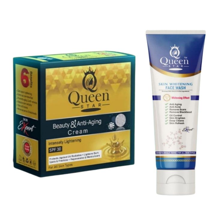 Queen Star Beauty Cream with whiting Face wash anti acni (appair ...