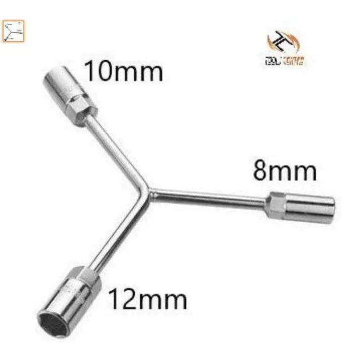 3 Way Y Shape Socket Wrench Hexagon Spanner Repair Hand Tool (8 10 12 ...