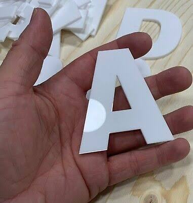 3mm white colour laser Cut acrylic letter custom design (as per sft ...