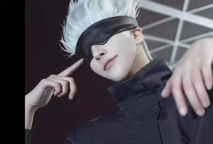 💥Ready to ship💥PU leather blindfold eye mask 五 Gojo Satoru cosplay cos ...