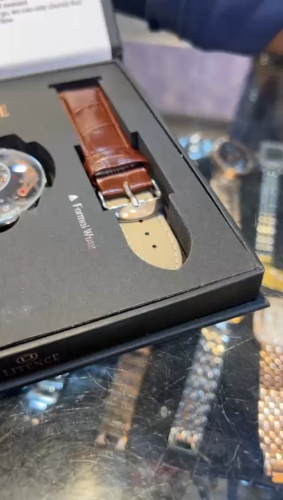 (LITENCE'S) Luxury Interchangeable Leather Strap Watch Set | Men's ...