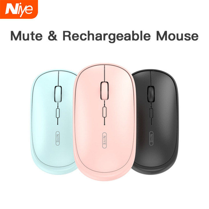 Niye Wireless Mouse Mute Macaron Colorful Stylish Mouse Rechargeable ...