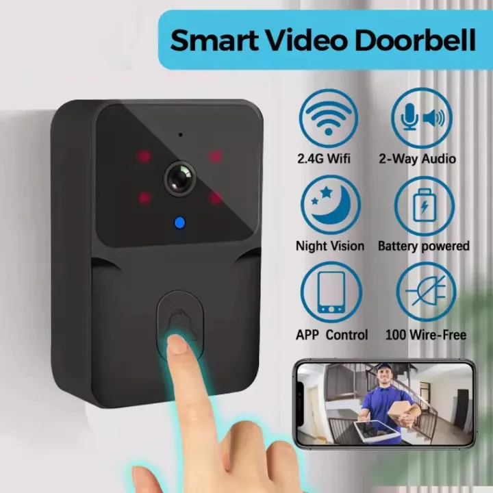 Wireless Phone Two-way Intercom System WiFi Video Doorbell IR Night ...