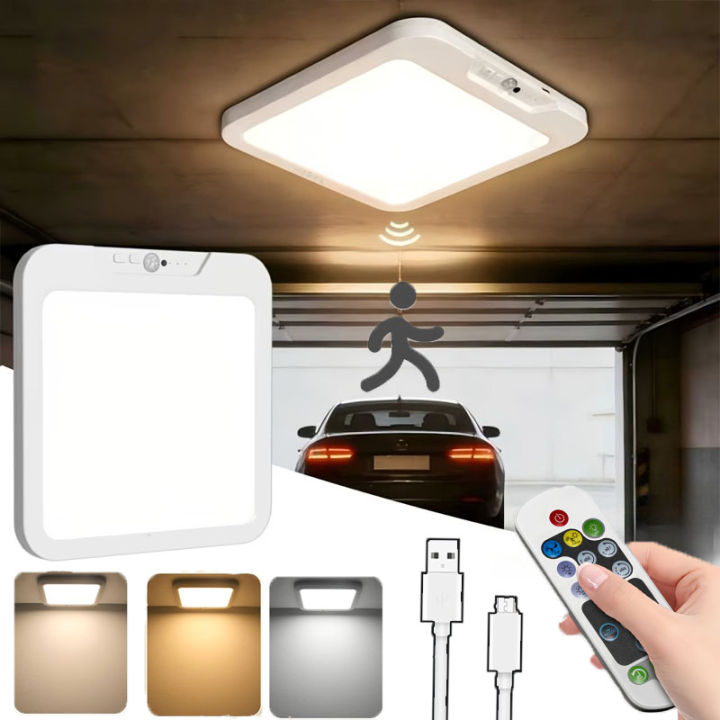 Rechargeable Remote Control Ceiling Light 3 Lighting Modes Wireless ...