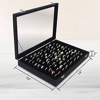 25 Slots Ring Organizer Display Case,Jewelry Storage Tray Boxes for ...