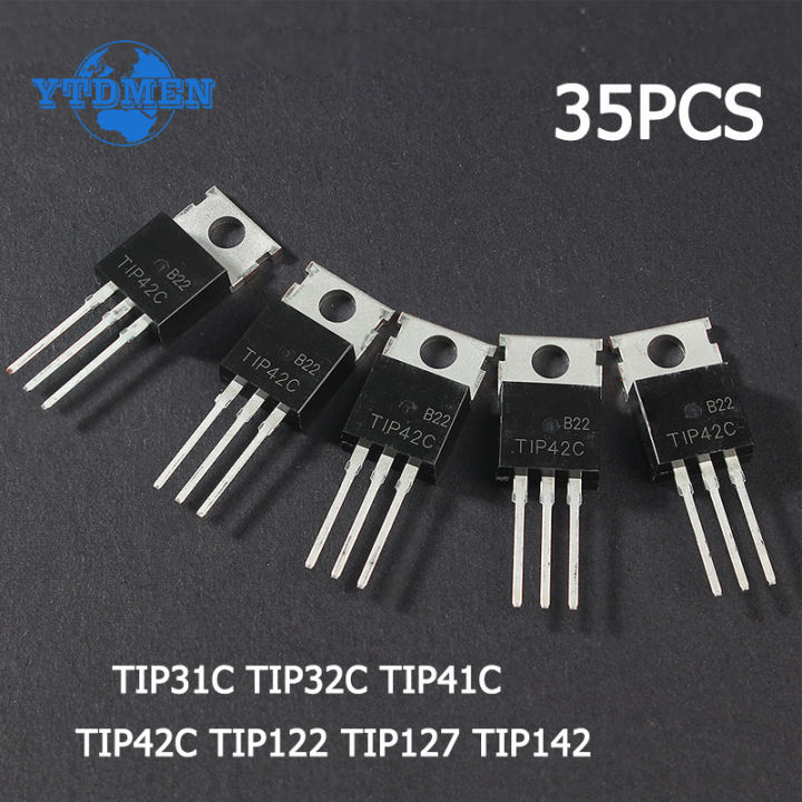 35PCS Transistor Kit TO-220 TIP31C TIP32C TIP41C TIP42C TIP122 TIP127 TIP142 PNP NPN Transistors ...