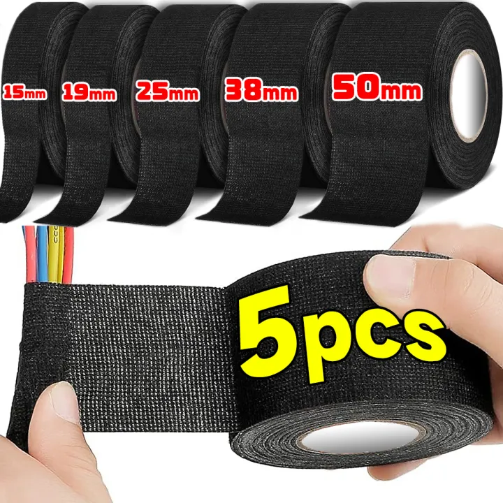 Black Electrical Fabric Tape Heat Resistant Wire Harness Bundle ...