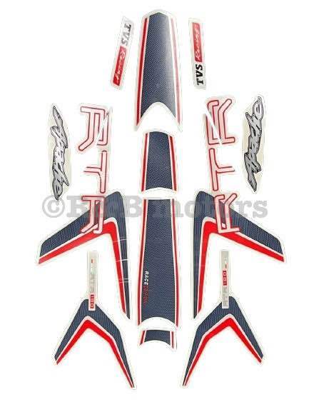 Tvs Apache Rtr 180 Race Edition White Bike 2020 Complete Sticker Kit ...